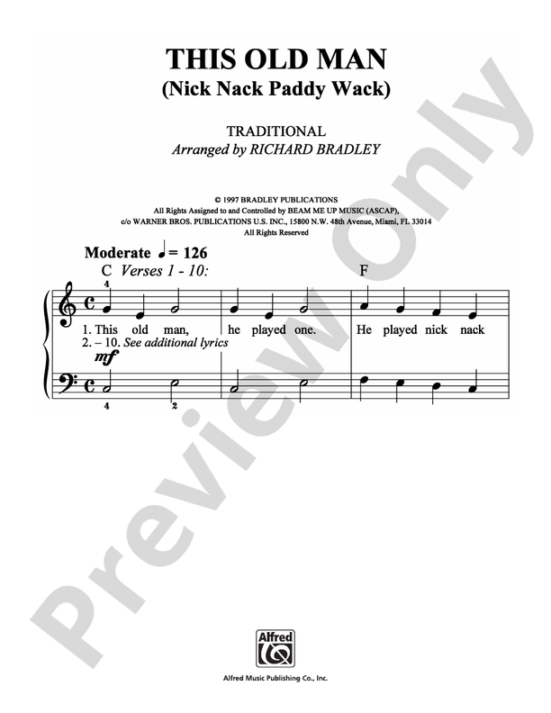 This Old Man - Arr. Richard Bradley - Easy Piano (Digital Download)