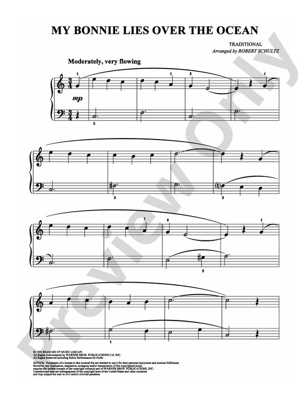 My Bonnie Lies Over the Ocean - Arr. Robert Schultz - Easy Piano (Digi