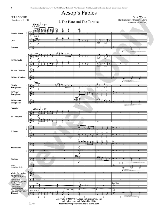 Aesop's Fables - Concert Band Conductor Score & Parts (Digital Downloa