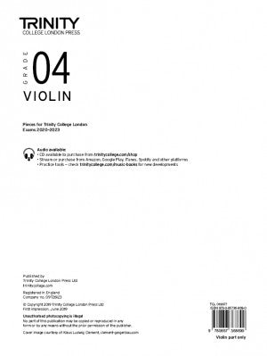 Trinity Violin 2020-23 Grade 4 Part Only