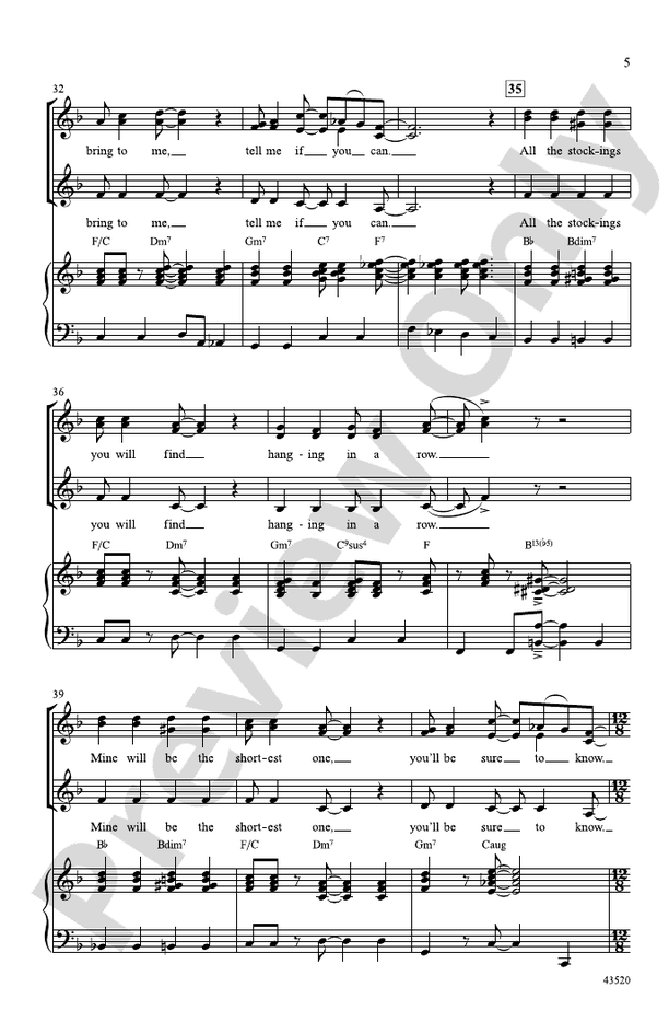 Five Favorite Holiday Songs – SSA Choral Octavo (Digital Download)