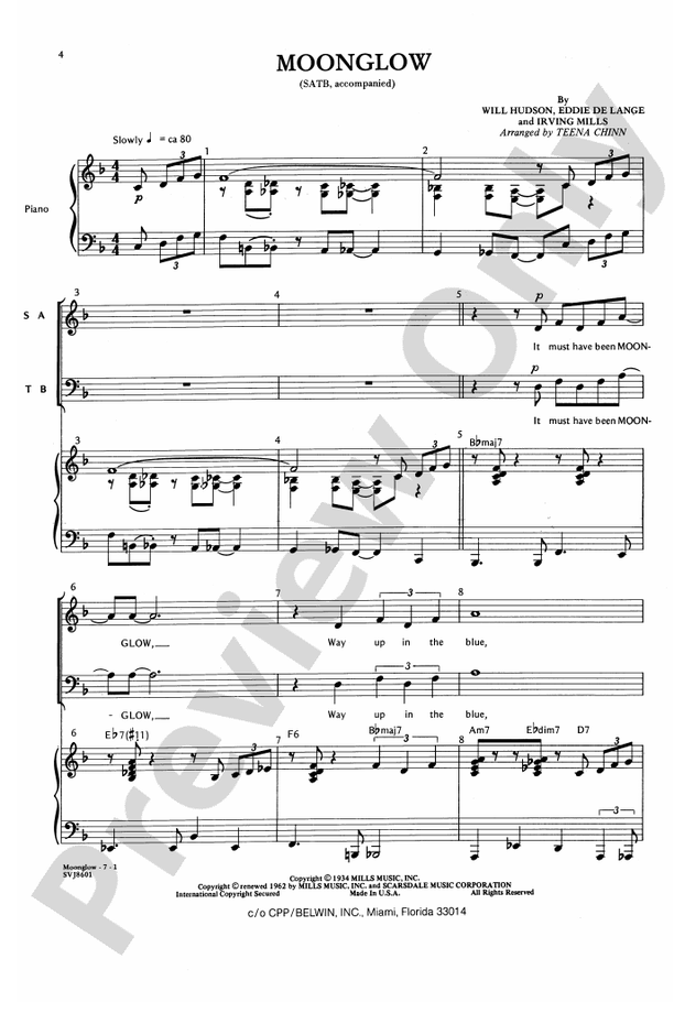 Moonglow – SATB Choral Octavo (Digital Download)