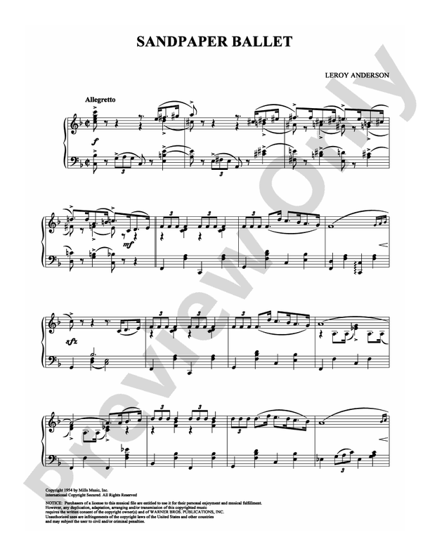 Sandpaper Ballet - Piano (Digital Download)