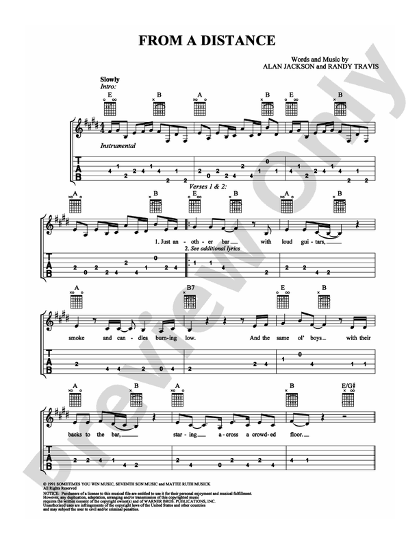 From a Distance - Easy Guitar (Digital Download)