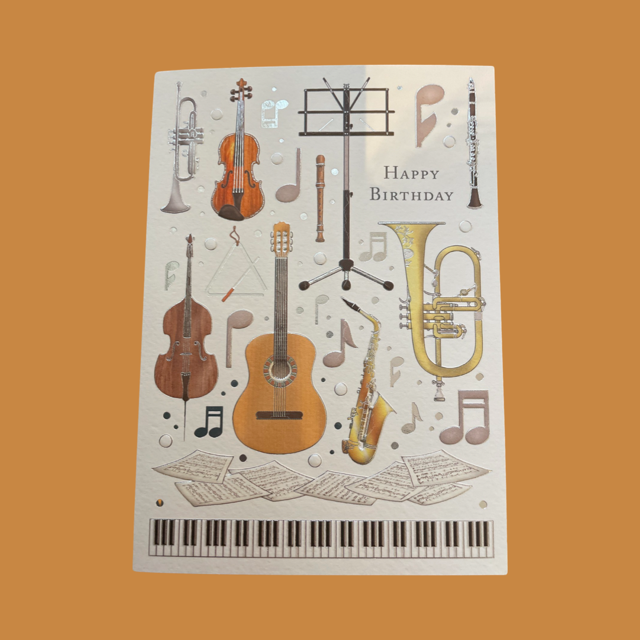 Greeting Card - Happy Birthday Various Instruments