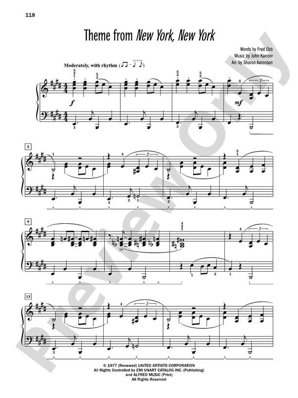 Theme from "New York, New York" - Piano Solo (Digital Download)