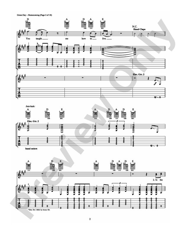 Homecoming - Guitar TAB (Digital Download)