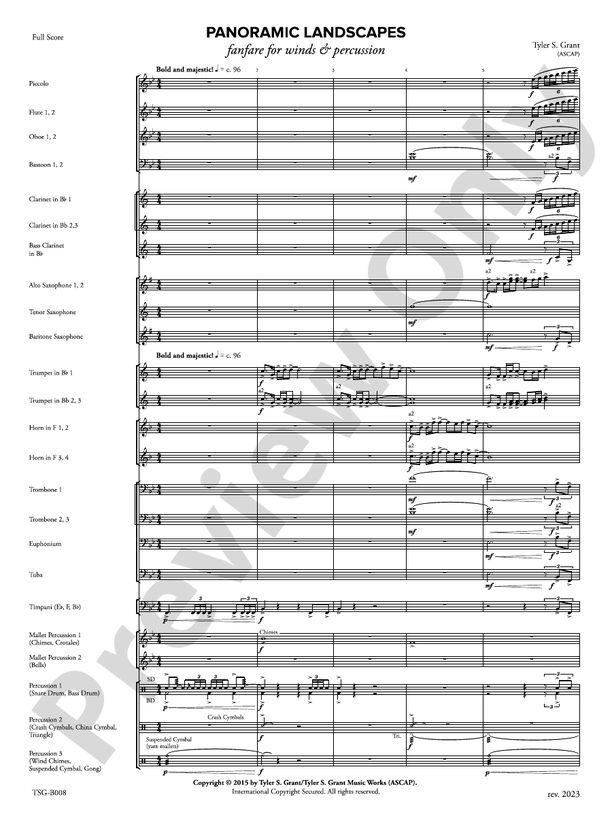 Panoramic Landscapes - Concert Band Conductor Score & Parts (Digital D