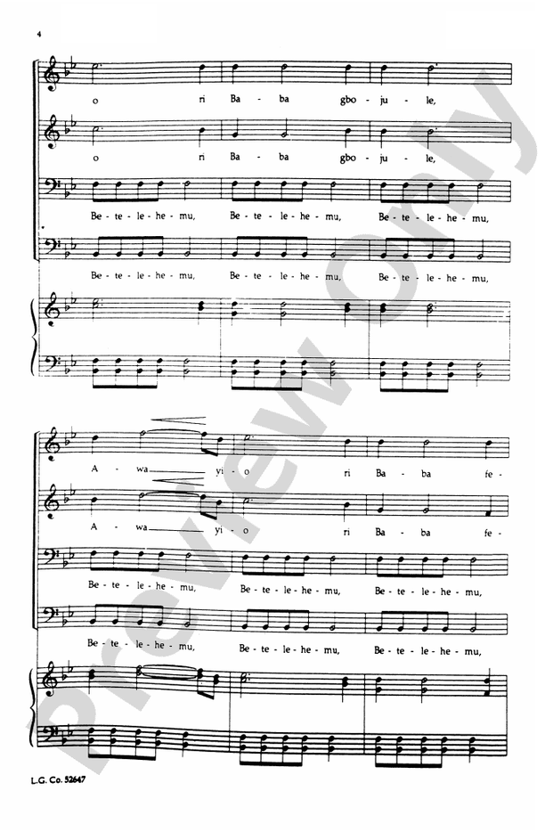 Betelehemu – TTBB Choral Octavo (Digital Download)