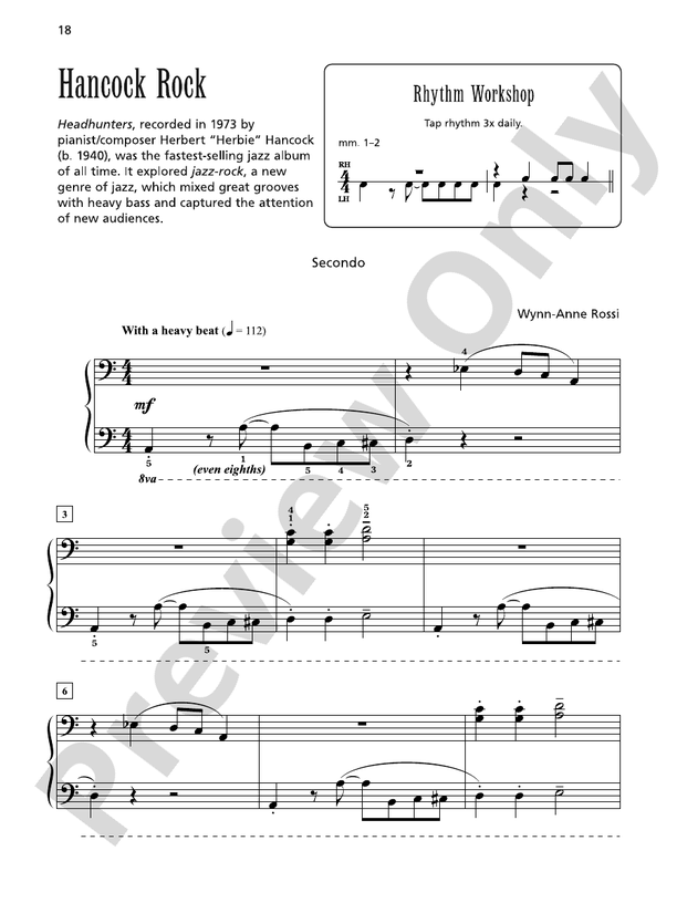 Hancock Rock - 1 Piano, 4 Hands (Digital Download)