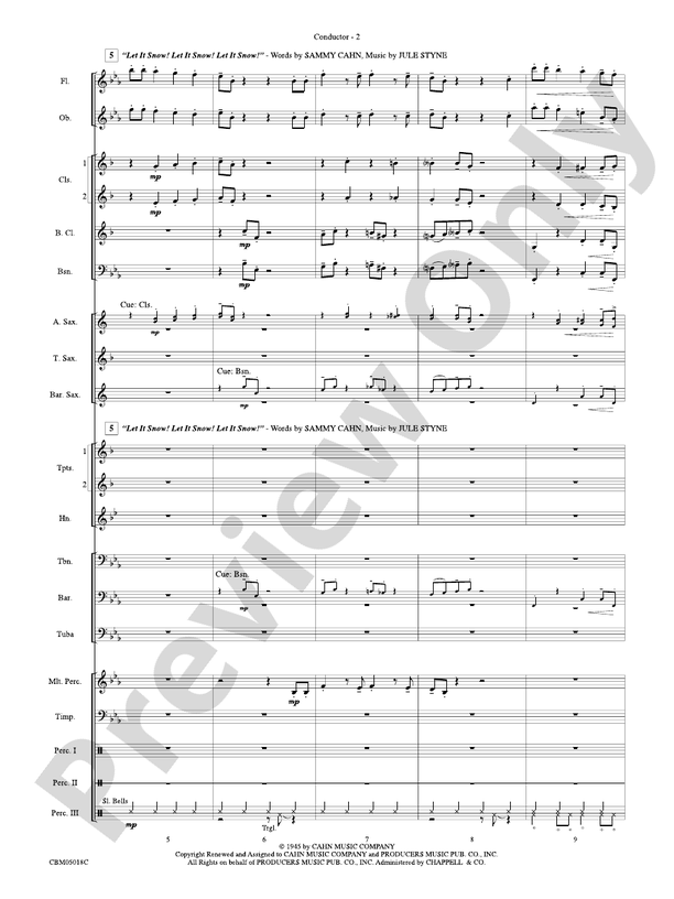 Let It Snow! / Winter Wonderland - Concert Band Conductor Score & Part