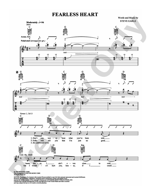 Fearless Heart - Guitar TAB (Digital Download)