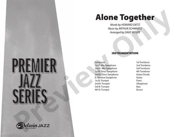 Alone Together (Grade 4) – Jazz Ensemble Conductor Score & Parts (Digi
