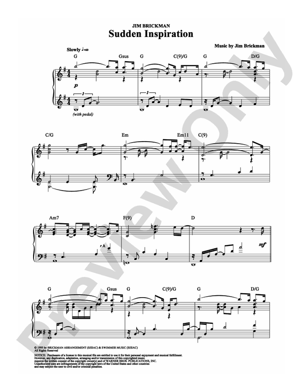 Sudden Inspiration - Piano (Digital Download)