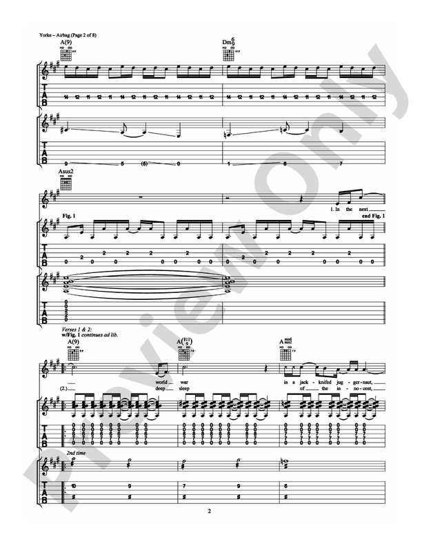 Airbag - Guitar TAB (Digital Download)
