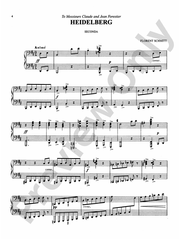 Schmitt - Reflections of Germany, Op. 28 - 1 Piano, 4 Hands (Digital D