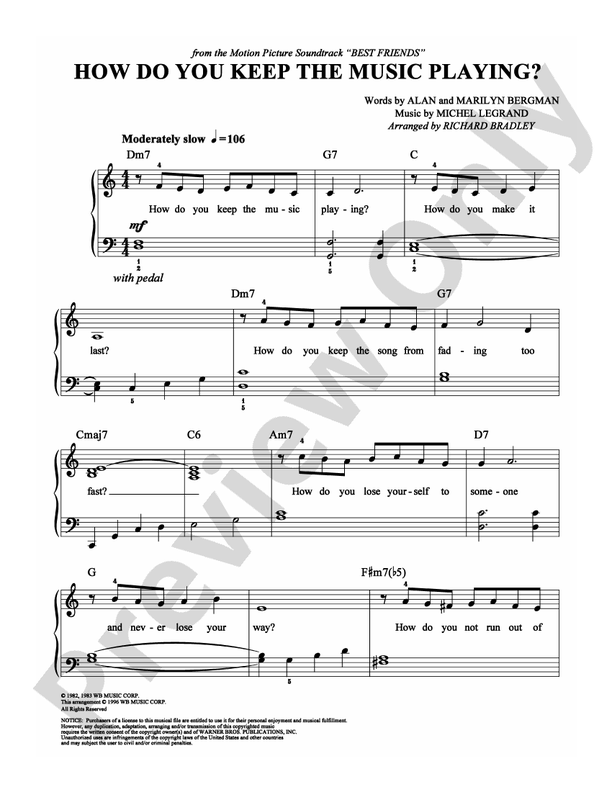How Do You Keep the Music Playing? - Arr. Richard Bradley - Easy Piano