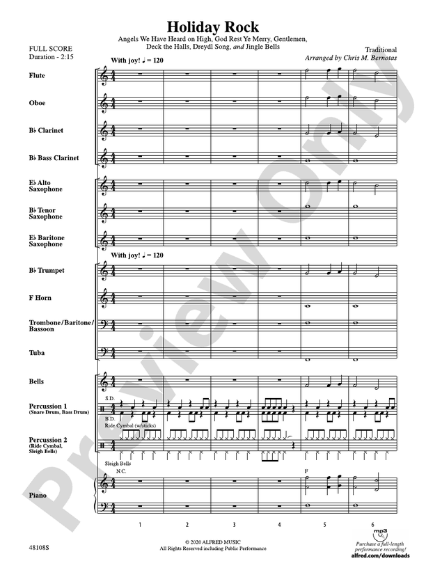 Holiday Rock - Concert Band Conductor Score & Parts (Digital Download)