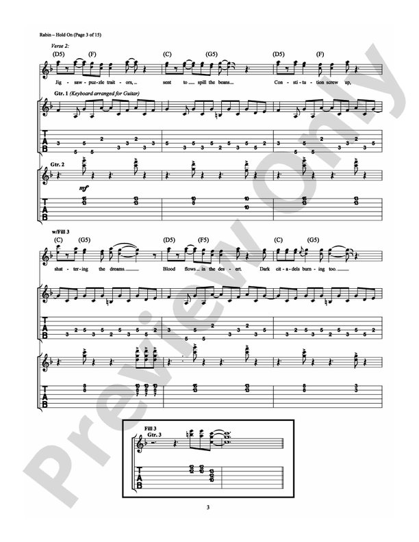 Hold On - Yes - Guitar TAB (Digital Download)