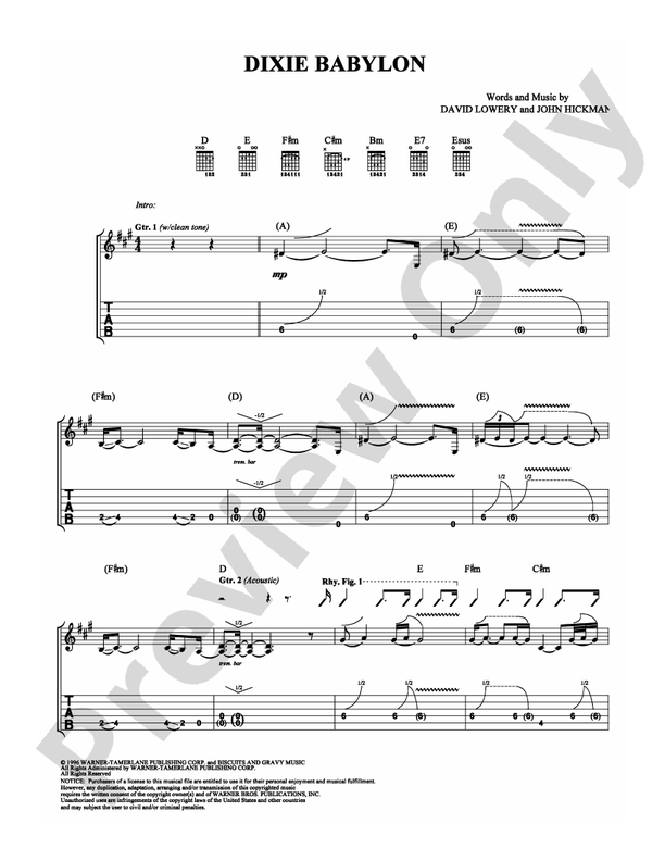 Dixie Babylon - Guitar TAB (Digital Download)
