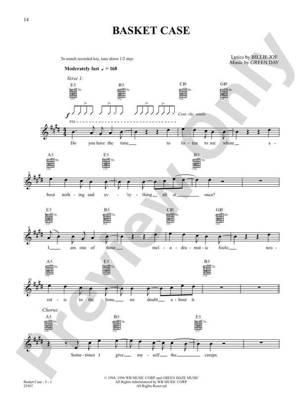 Basket Case - Easy Guitar TAB Book (Digital Download)
