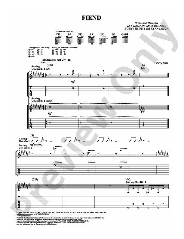 Fiend - Guitar TAB (Digital Download)