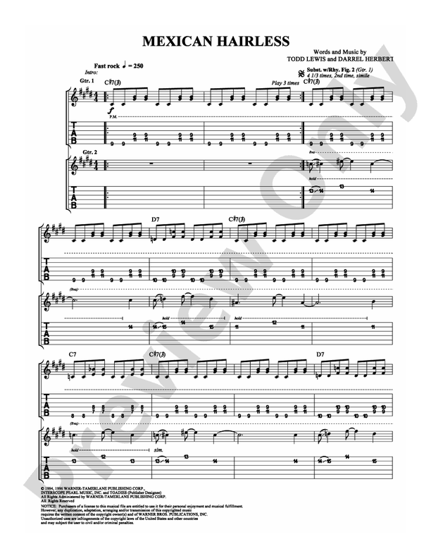 Mexican Hairless - Guitar TAB (Digital Download)