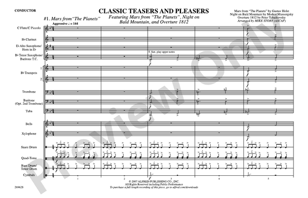 Classic Teasers and Pleasers – Marching Band Conductor Score & Parts