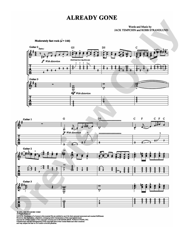 Already Gone - Guitar TAB (Digital Download)