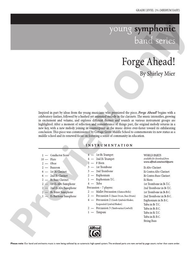 Forge Ahead! - Concert Band Conductor Score & Parts (Digital Download)