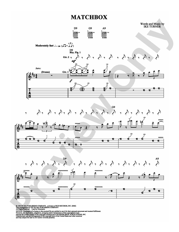Matchbox - Guitar TAB (Digital Download)