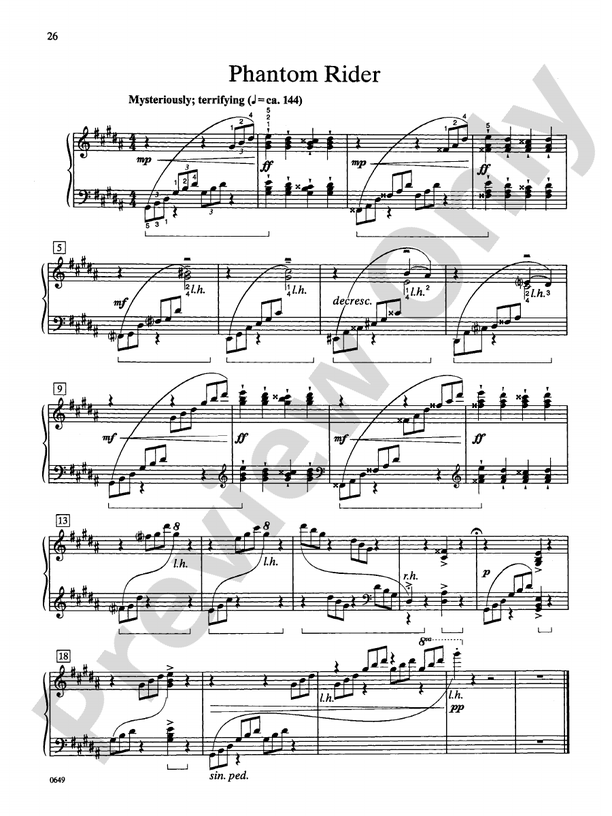 Phantom Rider - Piano Solo (Digital Download)