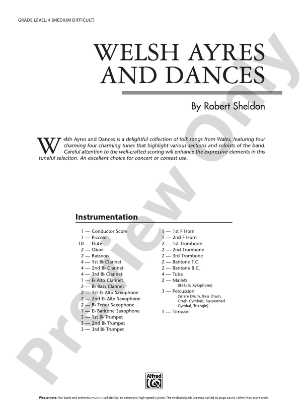Welsh Ayres & Dances - Concert Band Conductor Score & Parts (Digital D