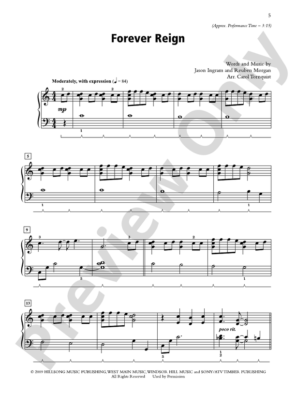 Forever Reign - Piano Solo (Digital Download)