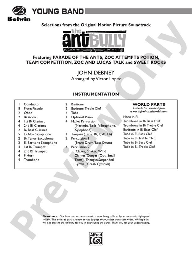 The Ant Bully, Selections from - Concert Band Conductor Score & Parts