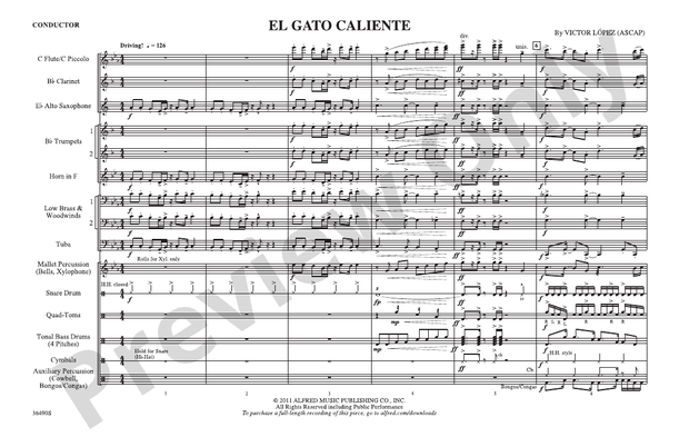 El Gato Caliente – Marching Band Conductor Score & Parts (Digital Down