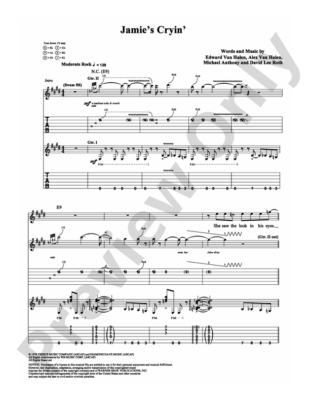Jamie's Cryin' - Guitar TAB (Digital Download)