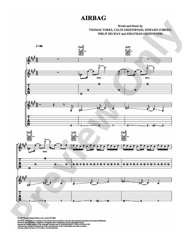 Airbag - Guitar TAB (Digital Download)