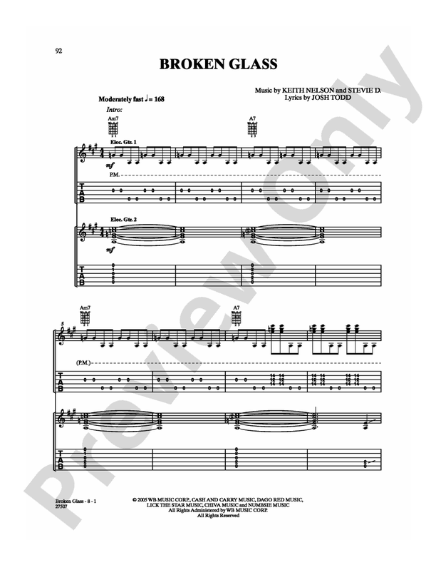 Broken Glass - Guitar TAB (Digital Download)
